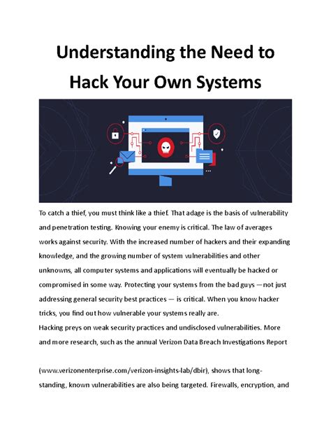 Understanding The Need To Hack Your Own Systems Understanding The Need To Hack Your Own