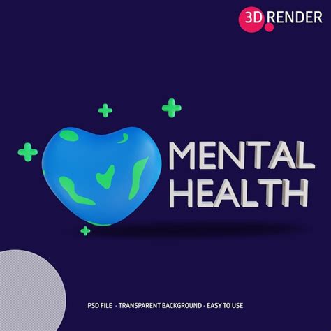 Icono 3d Salud Mental Archivo Psd Premium