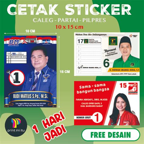 Jual Cetak Sticker Caleg Sticker Partai Sticker Pemilu 2024 Express