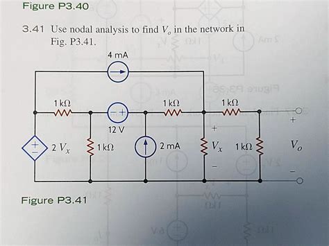 figure p3 40 3 41 use nodal analysis to find vo in the network in fig