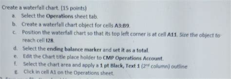 Solved Create A Waterfall Chart Points A Select The Chegg