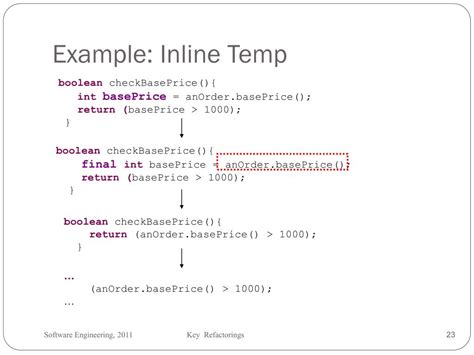Ppt Software Engineering Key Refactorings Powerpoint Presentation