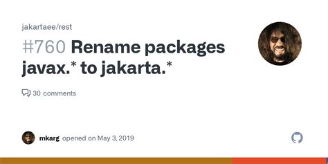 Rename Packages Javax To Jakarta · Issue 760 · Jakartaeerest · Github