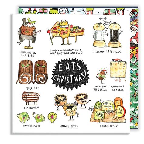 Eats Christmas Food Cards Puns Party Humour Etsy