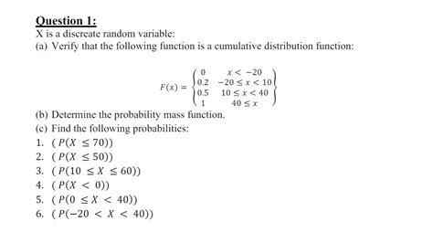 Solved Question X Is A Discreate Random Variable A Chegg
