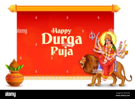 Goddess Durga Face In Happy Durga Puja Subh Navratri Indian Religious