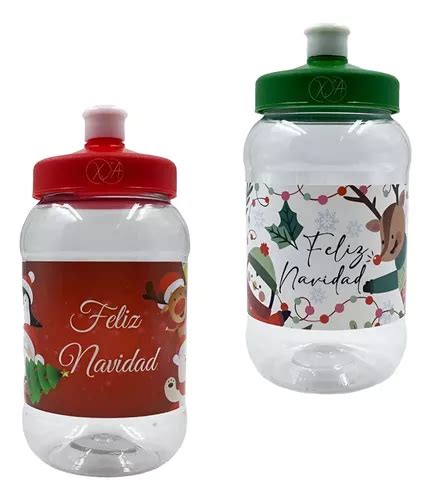 Envase Cilindro Chupon Plastico 500 Ml Dulcero Navideño X 12