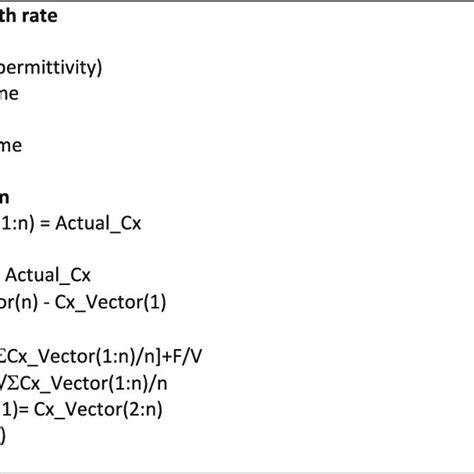 Pseudocode For Specific Growth Rate Estimation Implemented In The