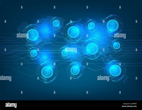 Global Bitcoin Crypto Currency Blockchain Technology World Map
