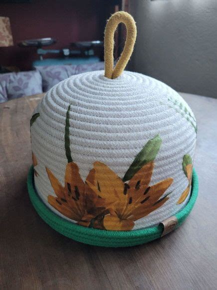 Салфетки из хлопкового шнура | Rope crafts, Fabric baskets, Sewing