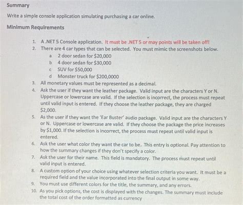 solved summary write a simple console application simulating