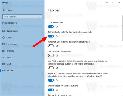 Make Taskbar Auto Hide In Windows