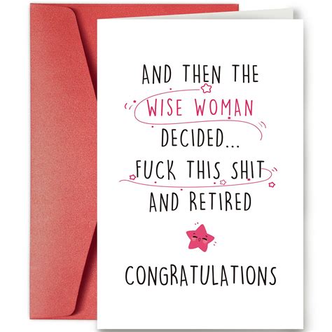Supershunhu Funny Retirement Card For Women Colleague