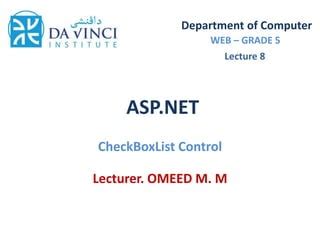 Asp Net CheckBoxList Control PPT