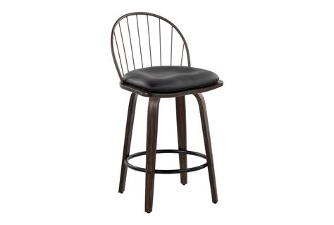 Rily 26 Bronze Metal Brown Faux Leather Counter Height Stool Set Of