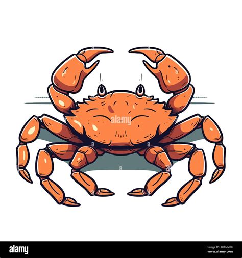 Crab Logo Design Abstract Drawing Crab Cute Crab Isolated Vector