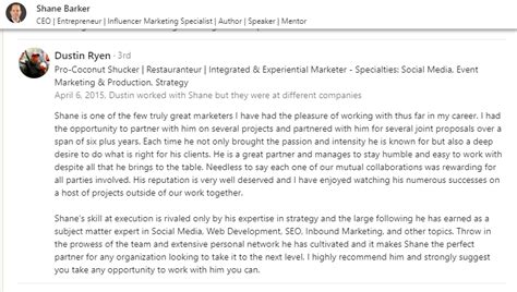 How To Write A Recommendation On Linkedin Shane Barker