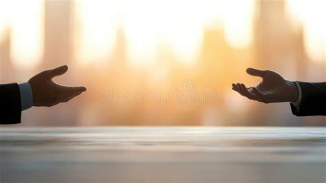 Two Hands Reaching Across A Table Stock Illustration Illustration Of