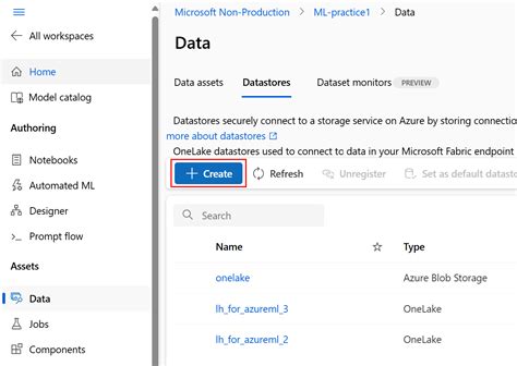 Linking Tables In Onelake To Azure Machine Learning Through Ui Azure