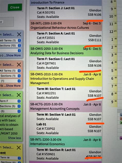 Why Is Visual Schedule Builder Saying All Schulich Courses Are Only