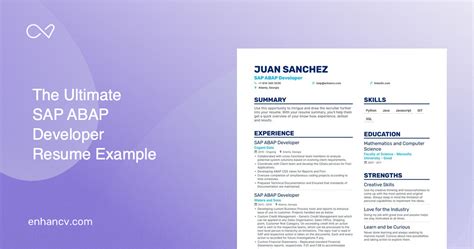 Sap Abap Developer Resume Examples And Guide For 2023 Layout Skills Keywords And Job Description