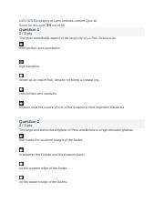 GCU 323 Geography Of Latin America Lecture Quiz 10 Docx GCU 323