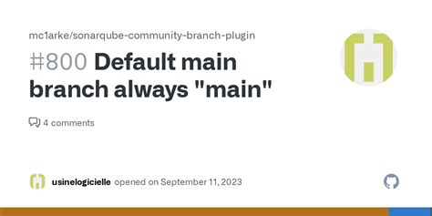 Default Main Branch Always Main · Issue 800 · Mc1arkesonarqube