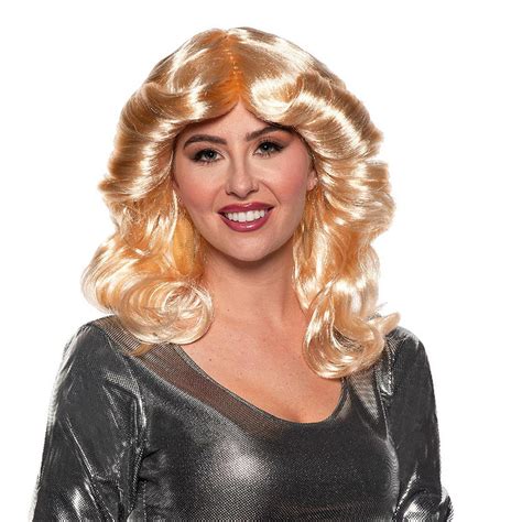 70s Feathered Adult Costume Wig Blonde Oriental Trading