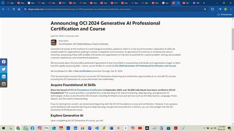 Raheel Iqbal On Linkedin Announcing Oci 2024 Generative Ai