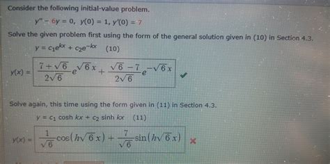 Solved Consider The Following Initial Value Problem Y