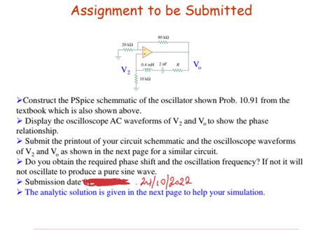 Solved Assignment To Be Submitted Construct The PSpice Chegg Com