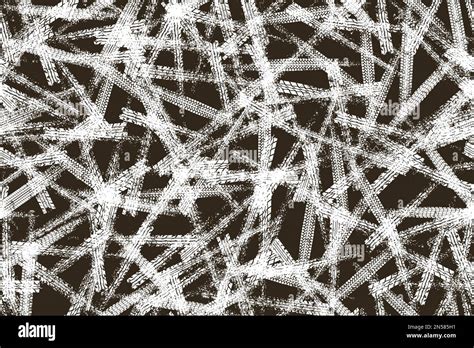 Tire Tread Print Or Car Track With Grunge Effect On Black Background Seamless Pattern Footprint