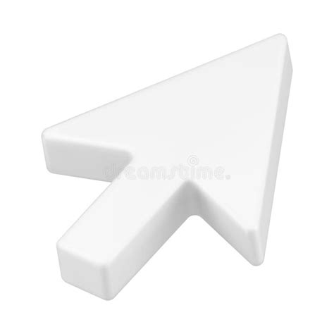 arrow pointer 3d white volumetric mouse cursor for website stock
