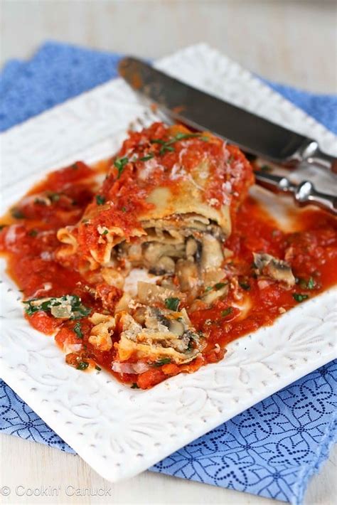 Kale Mushroom Sun Dried Tomato Lasagna Rolls Recipe Vegetarian