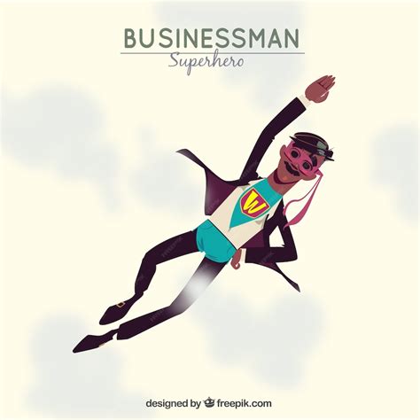 슈퍼 히어로 의상으로 사업가 무료 벡터