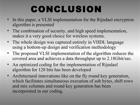 Efficient Vlsi Implementation Of The Block Cipher Rijndael Algorithm Ppt