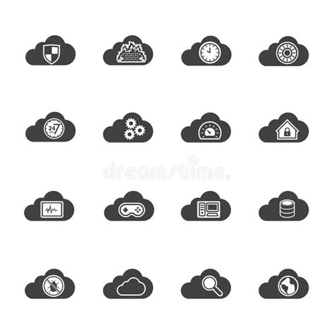 Big Data Icons Set Cloud Computing Stock Vector Illustration Of Data Connection 61978082