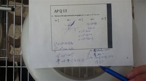 Area Between Two Curves Ap Calculus Multiple Choice Questions Youtube
