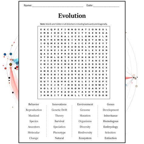 Evolution Word Search Puzzle Worksheet Activity Pdf Printablebazaar