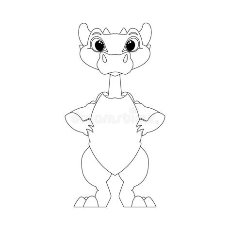 Fabulous Interesting And Funny Dinosaur Coloring Style Stock