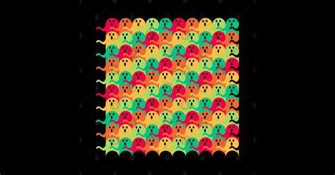 Ghost Tessellation Pattern Retro Color Ghost Sticker Teepublic