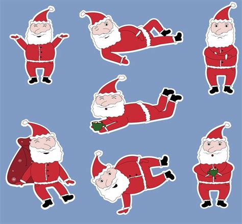 Santa Claus Stickers 15277322 Vector Art At Vecteezy