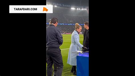 خوش و بش اولیور کان و پیتر اشمایکل پیش از بازی پاری سن ژرمن و بایرن