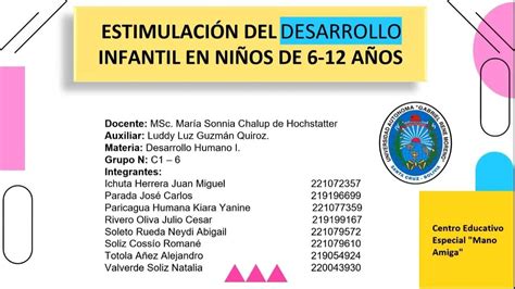 EstimulaciÓn Del Desarrollo Infantil En NiÑos De 6 12 AÑos Youtube