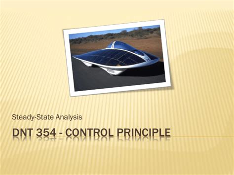 4 Steady State Analysis