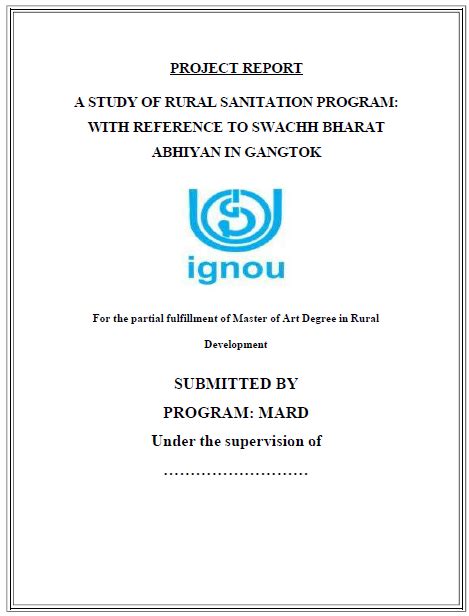 Ignou Mard Project Mrdp 01 Synopsis Proposal And Project Report Dissertation