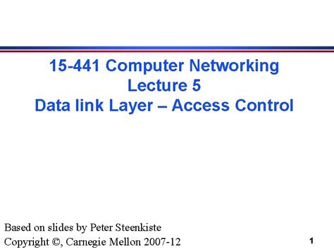 15 441 Computer Networking Lecture 5 Data Link