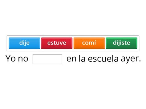 Estar Hacer Decir Irregular Preterite All Forms Missing Word