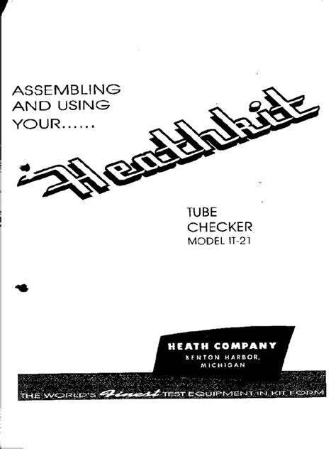 Heathkit It 21 Tube Tester Manual Pdf