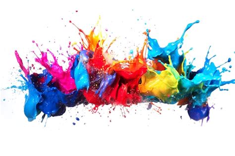 Premium Ai Image Colorful Splash On White Background Generative Ai